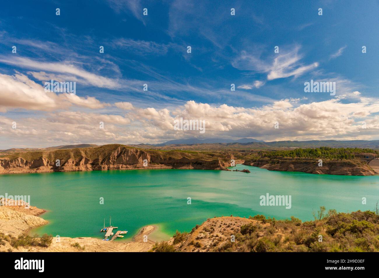 The Negratin reservoir, on the course of the Guadiana Menor river Stock ...