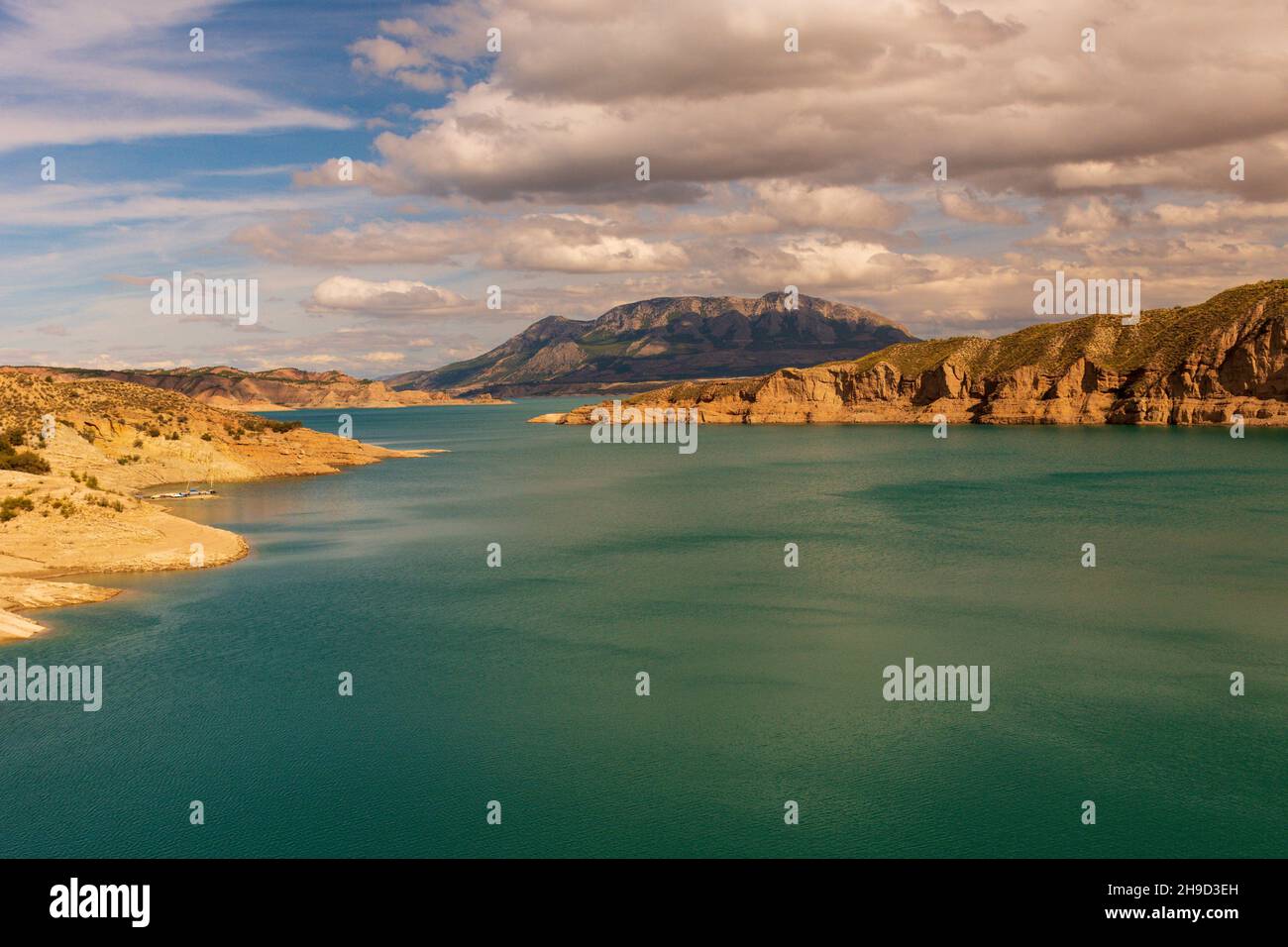 The Negratin reservoir, on the course of the Guadiana Menor river Stock ...