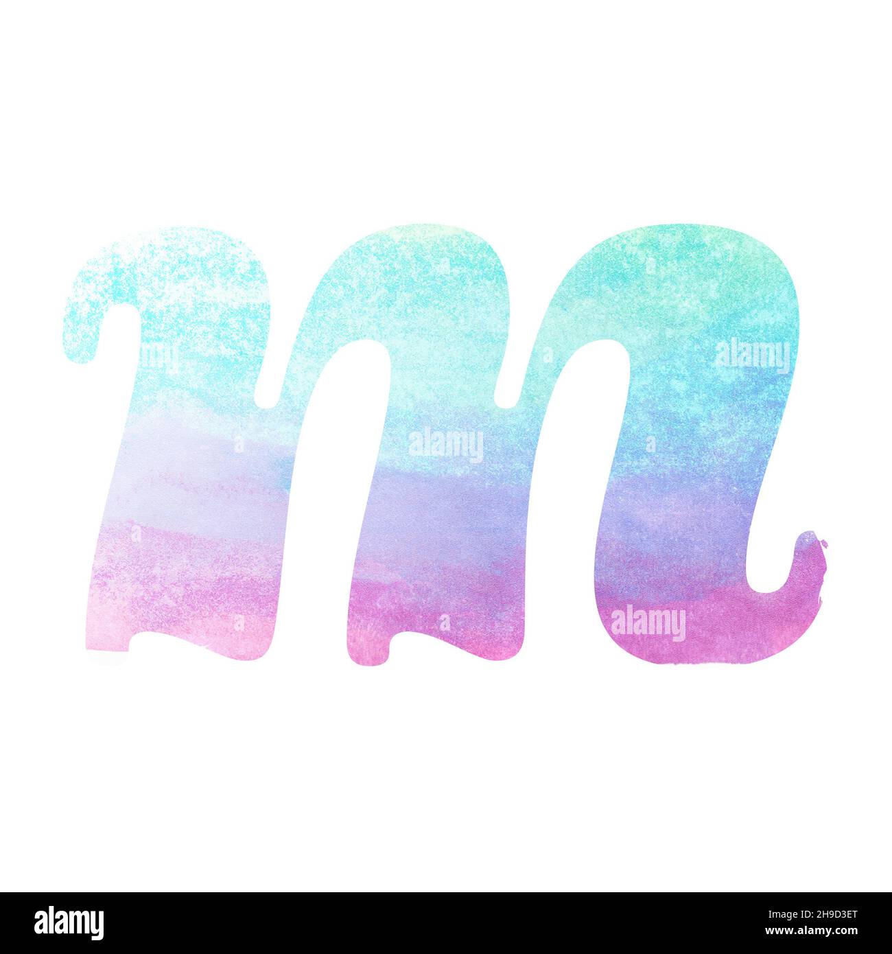 Illustration of a watercolor letter m isolated on white background ...