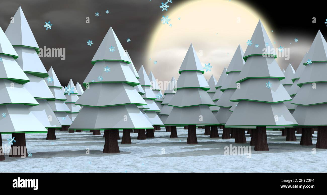 Night winter pine trees hi-res stock photography and images - Alamy