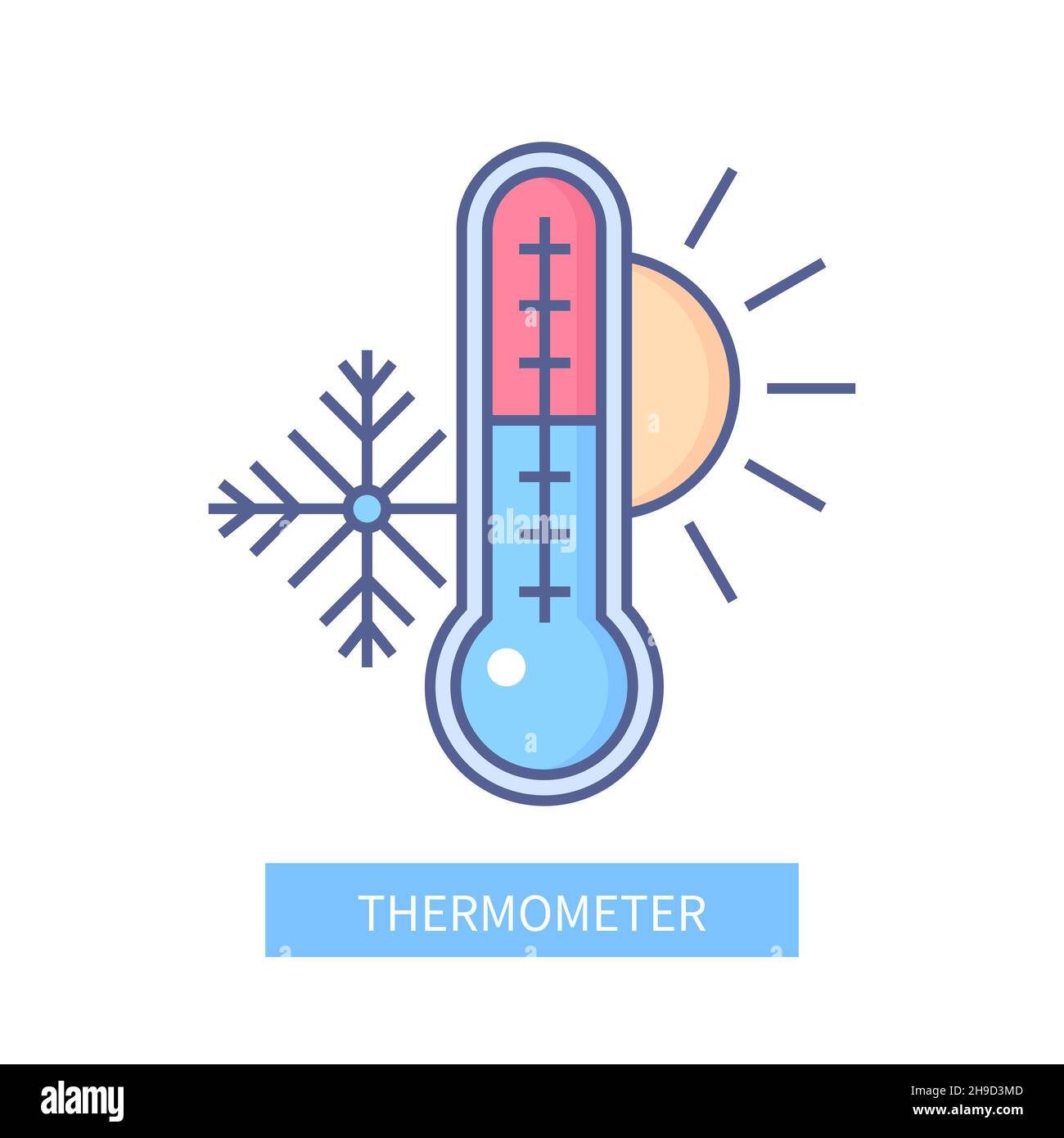 Snow on outdoor thermometer Cut Out Stock Images & Pictures - Alamy