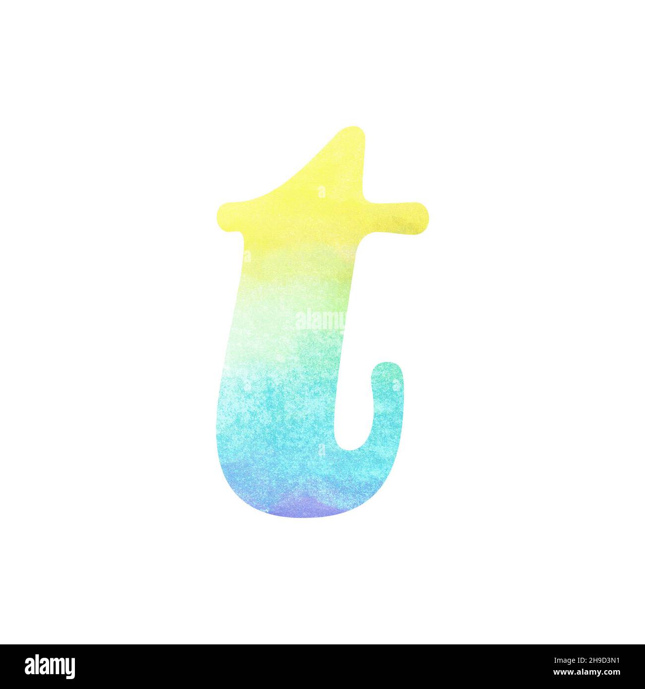 Illustration of a watercolor letter t isolated on white background ...