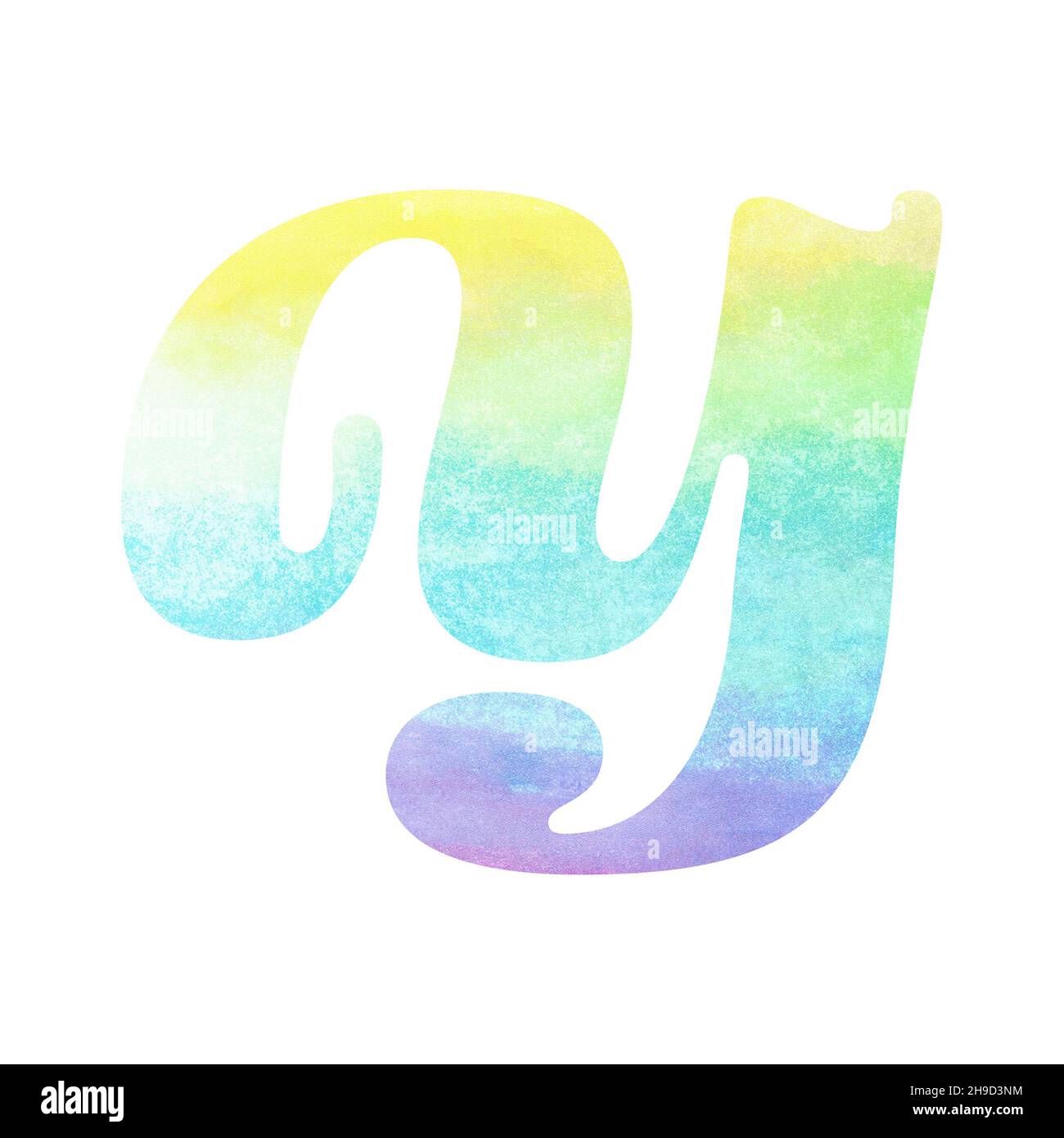 Illustration of a watercolor letter isolated on white background Stock ...