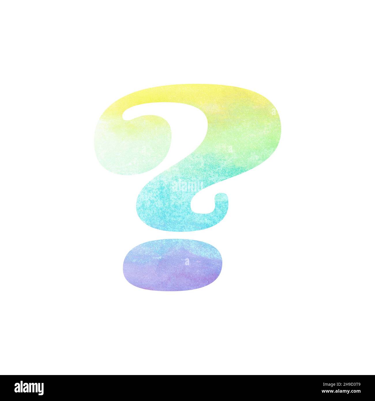 Illustration of a watercolor question mark isolated on white background ...