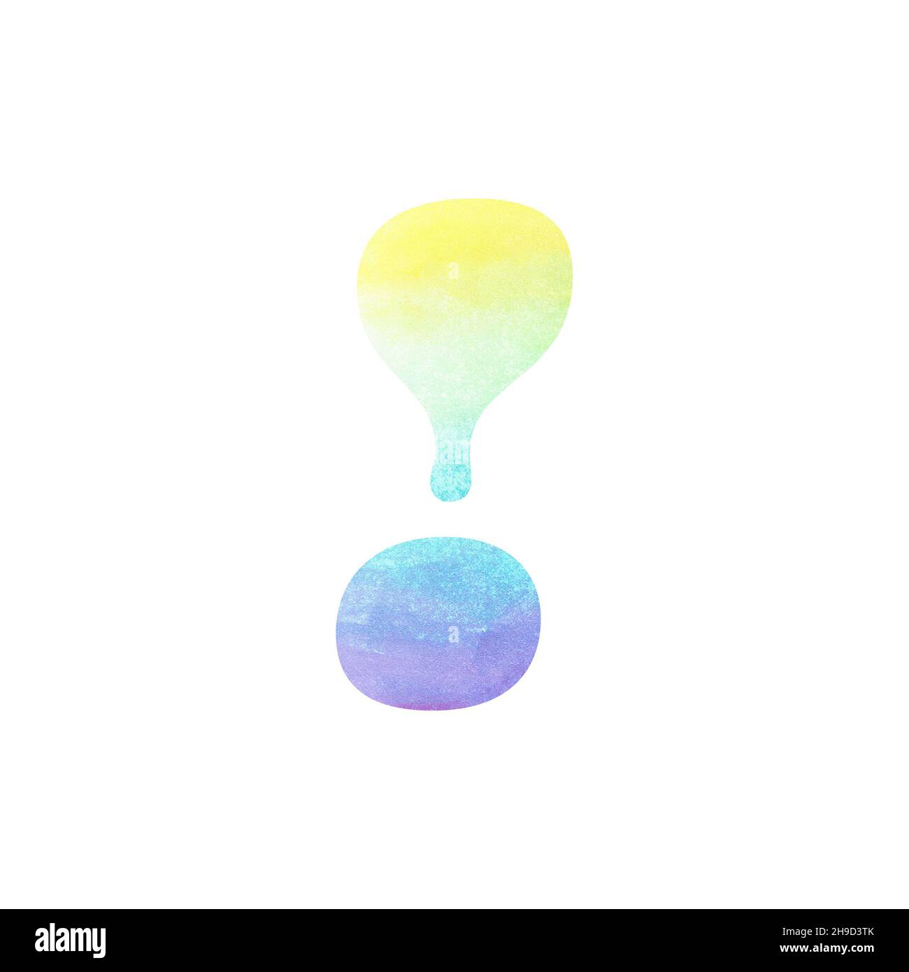 Illustration of a watercolor exclamation mark isolated on white ...