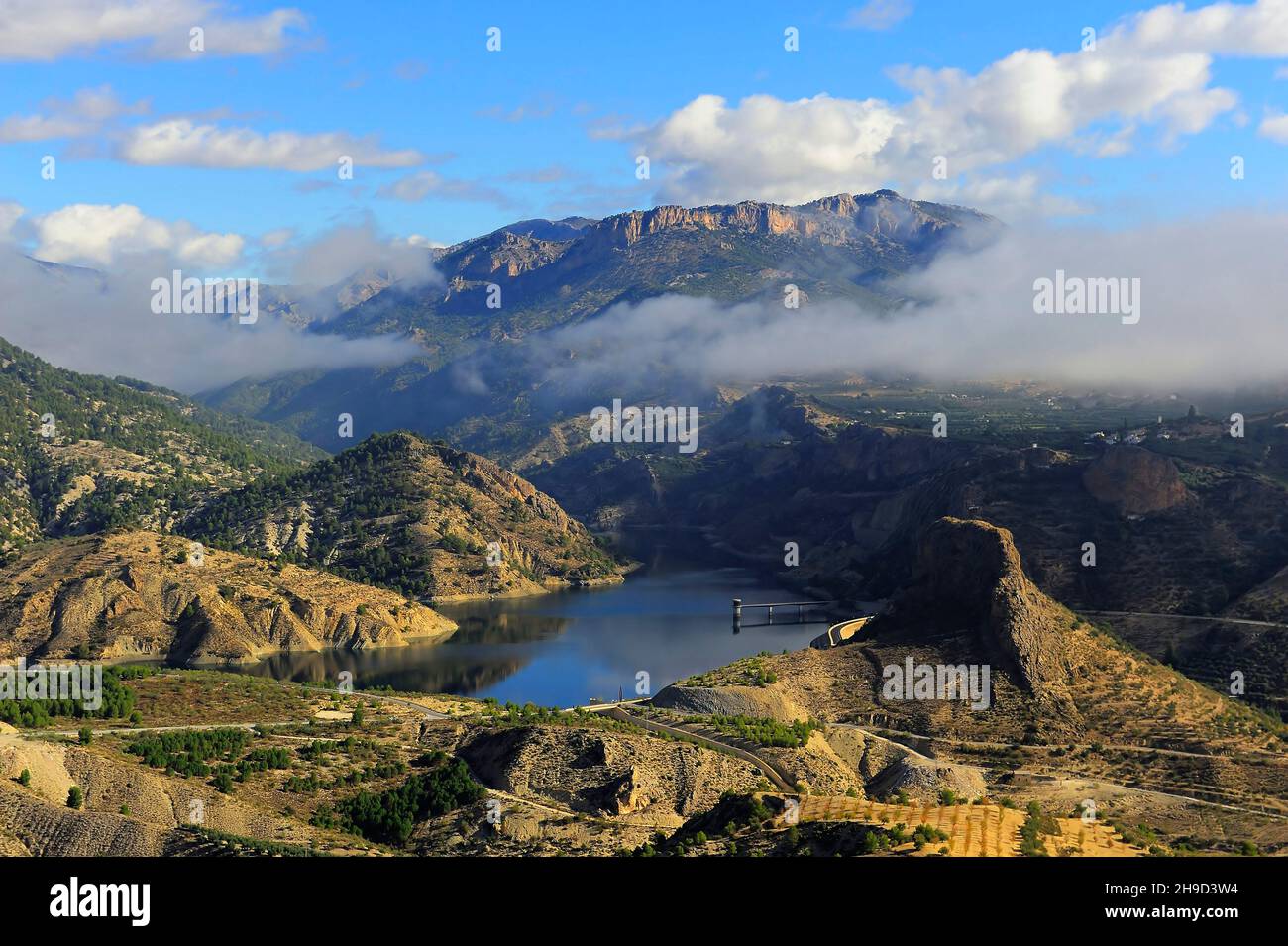 The El Portillo reservoir is located on the Castril river Stock Photo ...
