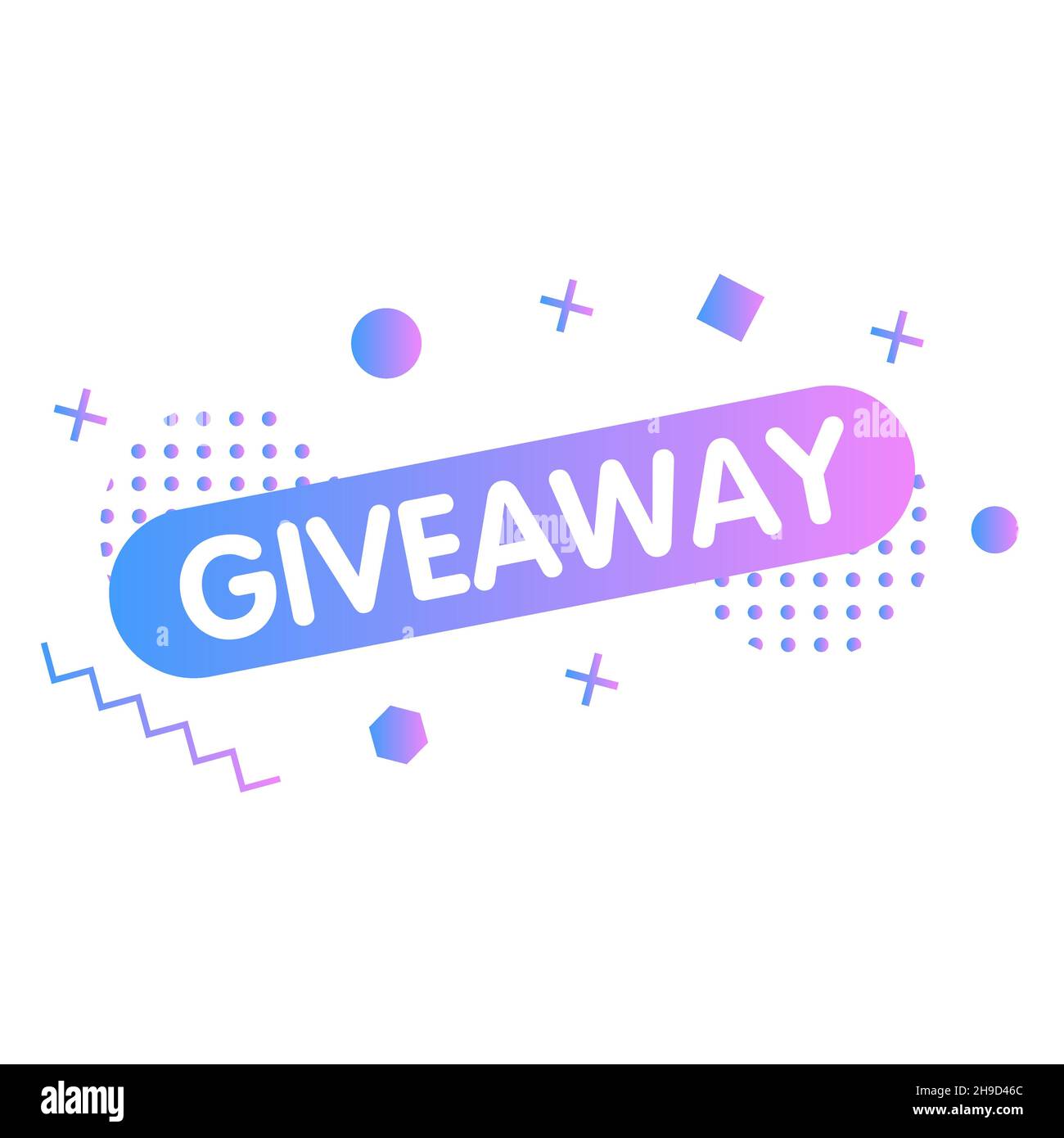 Giveaway banner with geometric shapes on white background. Post ...