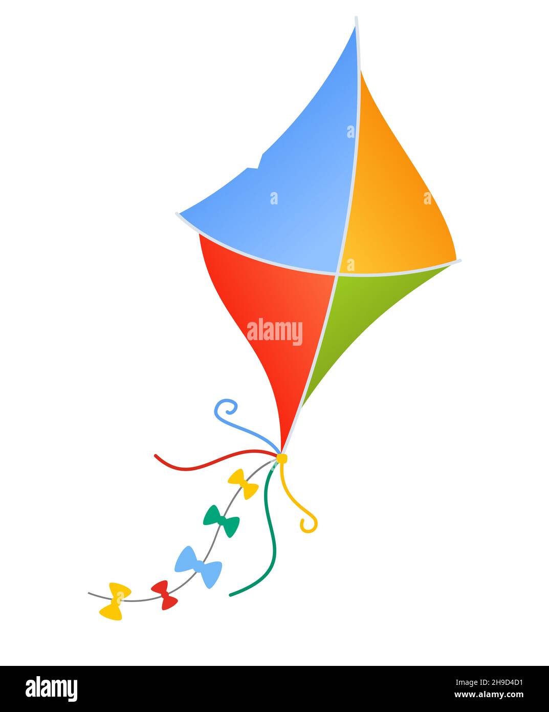 Colored kite - modern flat design style isolated object. Neat detailed ...