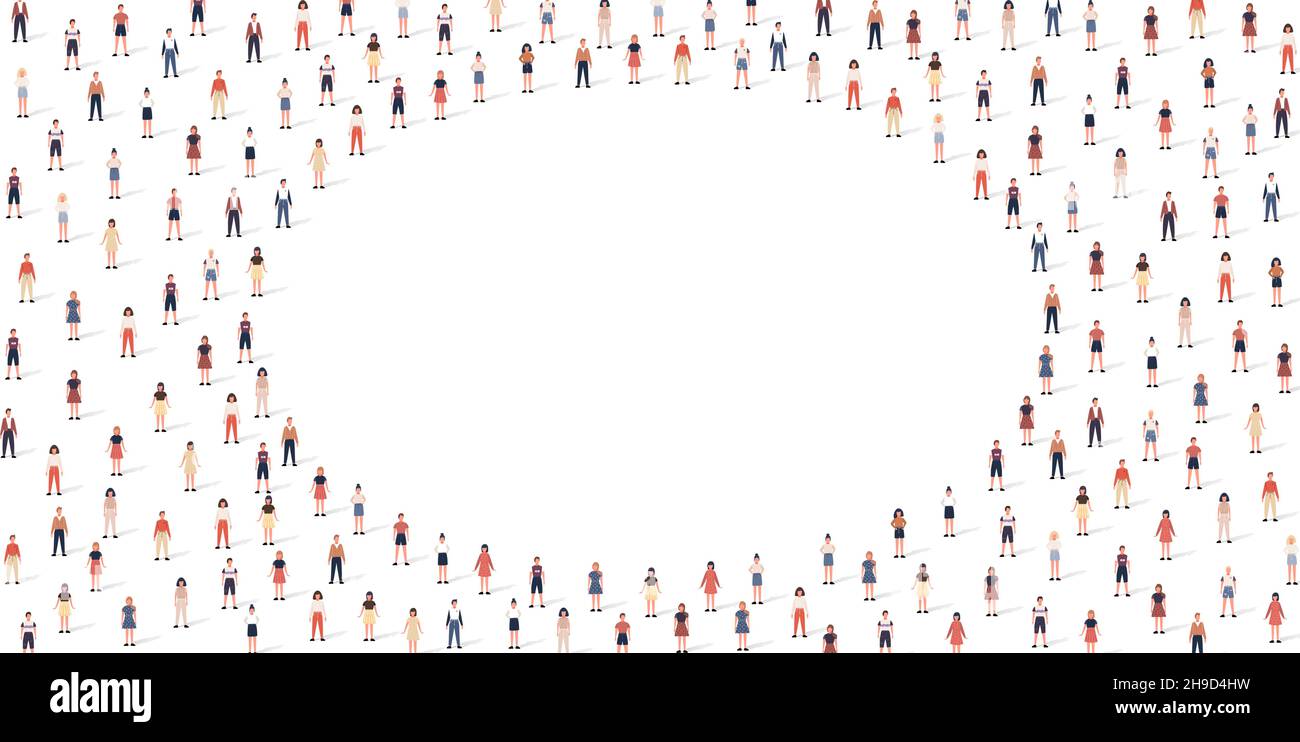 Crowd people pattern set in flat style. Vector illustration men and ...