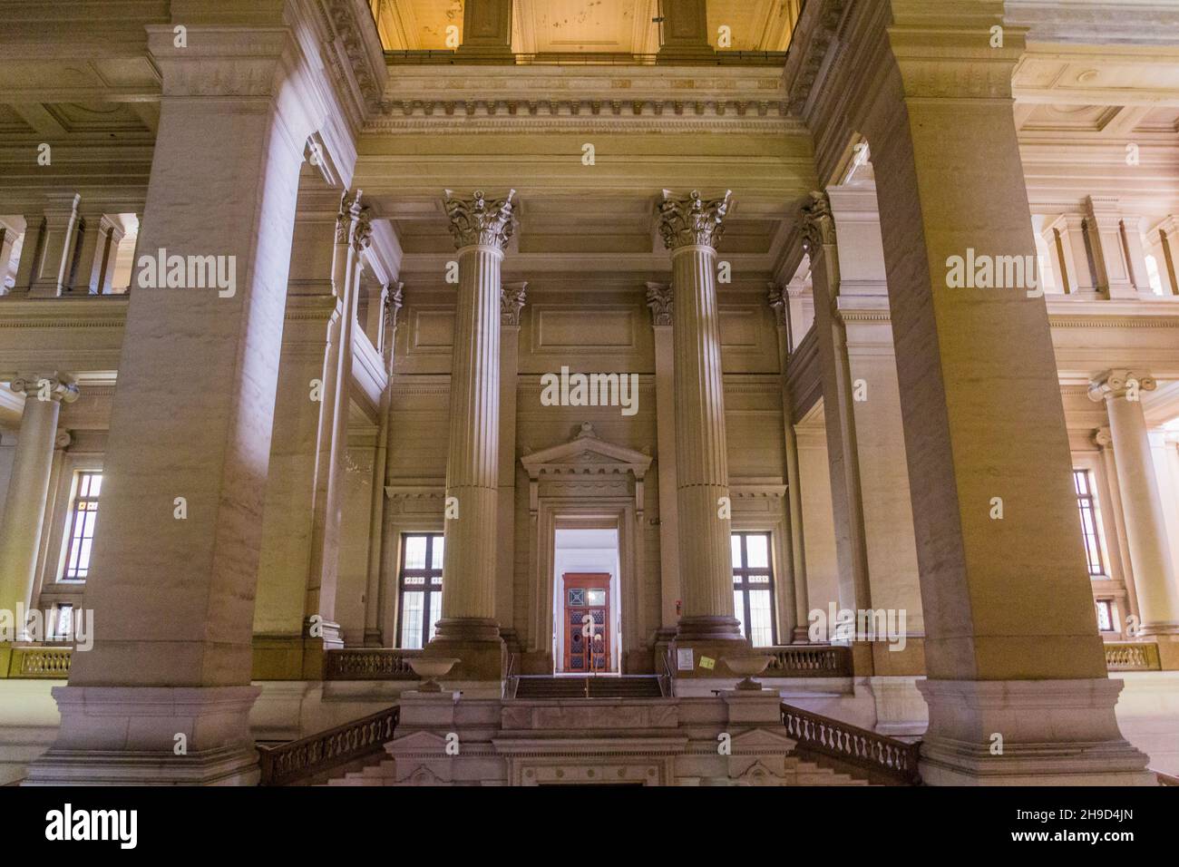 BRUSSELS, BELGIUM - DECEMBER 17, 2018: Interior of the Palais de ...