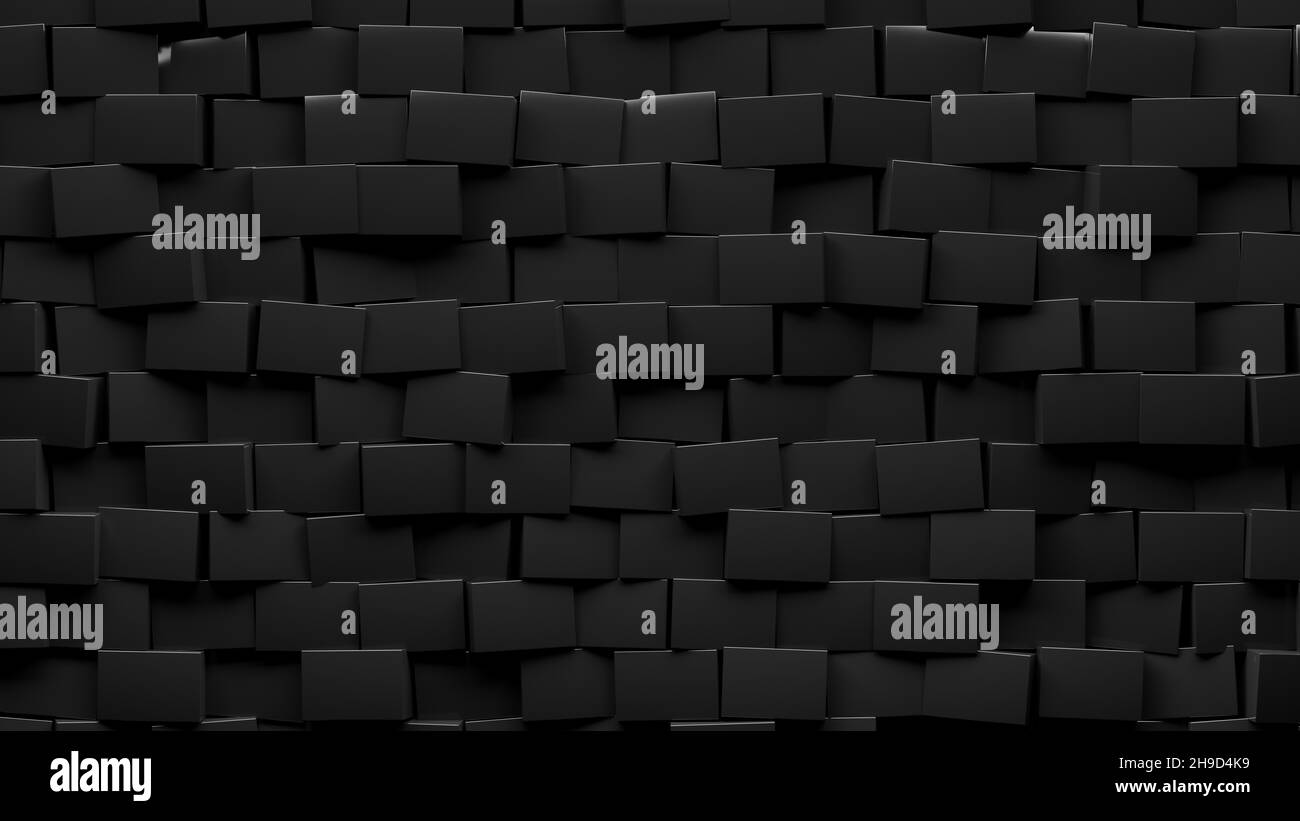 Random shifted black cube boxes block background wallpaper, 3D ...