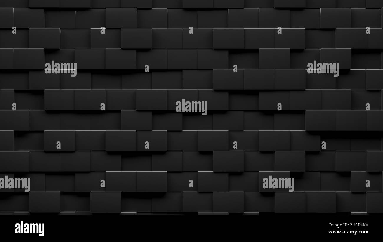 Random shifted black cube boxes block background wallpaper, 3D ...
