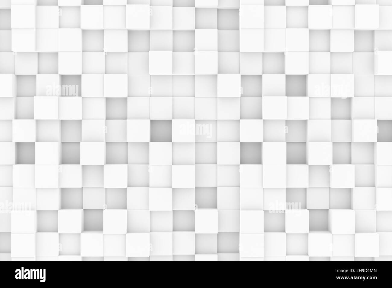 Random shifted white cubes geometrical pattern background with soft ...