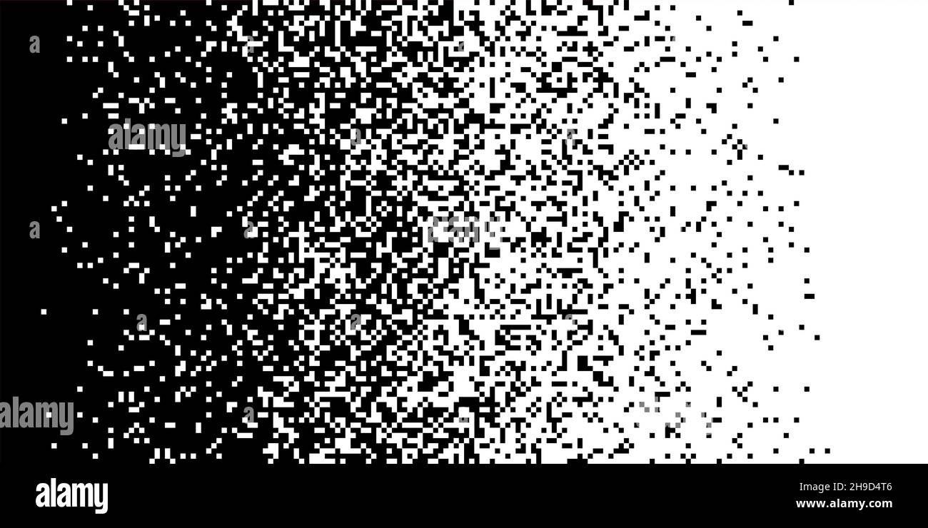 Black fading pixel square modern abstract background pattern horizontal ...