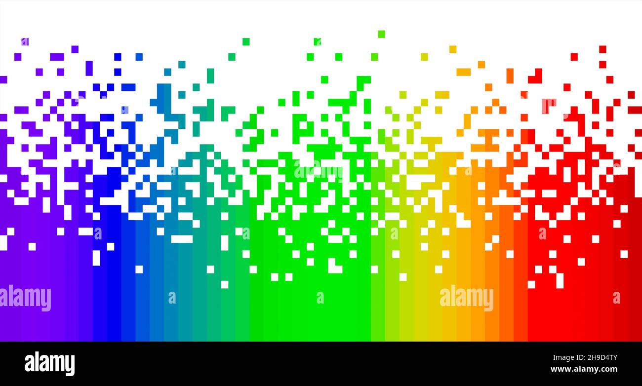 Spectrum rainbow colors fading pixel square modern abstract background ...
