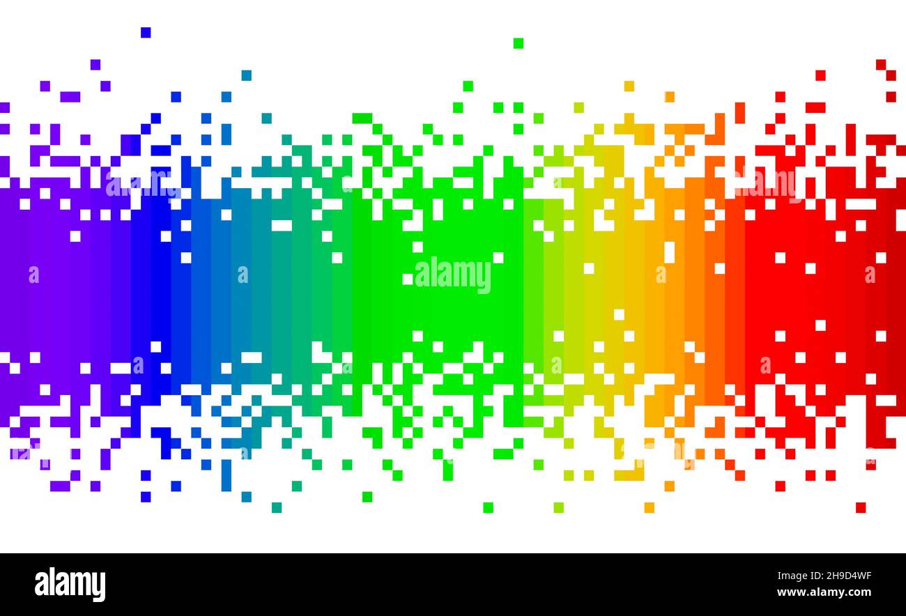 Spectrum rainbow colors fading pixel square modern abstract background ...