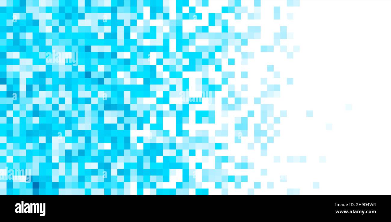 Light blue fading pixel square modern abstract background pattern ...