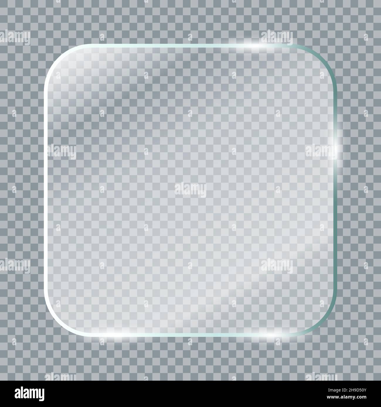 Transparent glass plates set. Realistic transparent glass window in ...