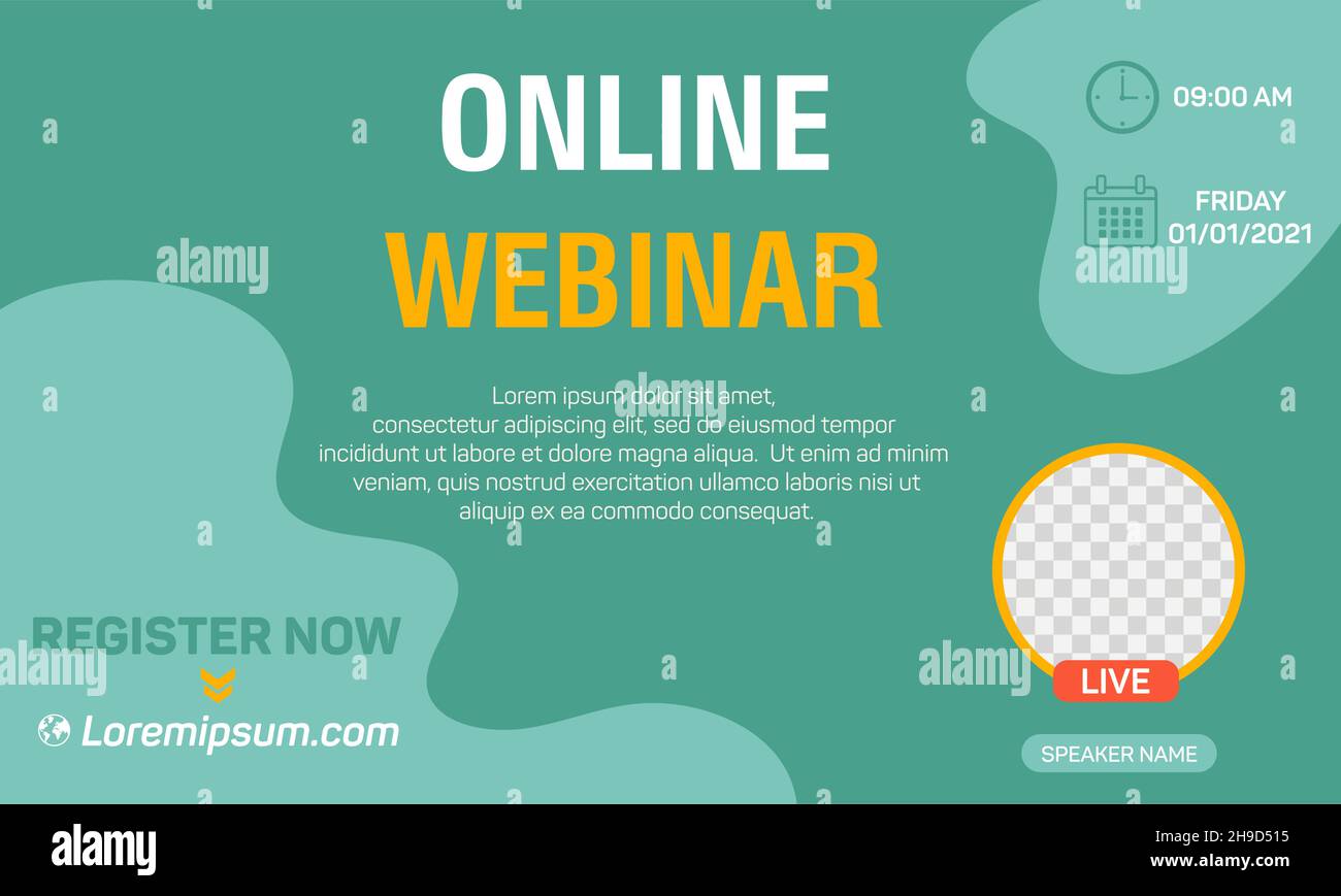 Online webinar invitation design. Invitation banner to the online ...