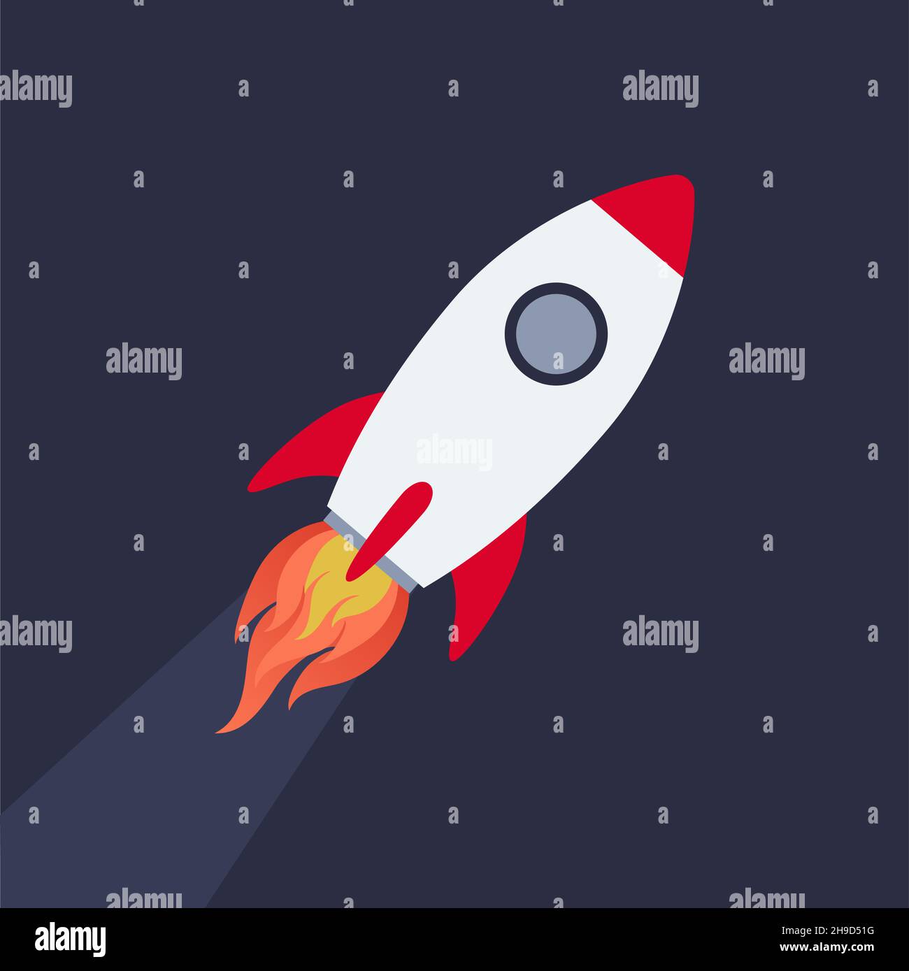 Space rocket launch. Rocket space ship take off. Concept of business ...