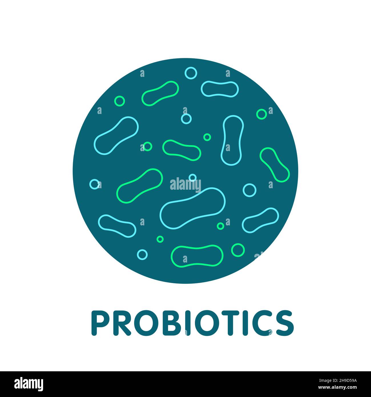 Microscopic probiotics set. Good bacteria and microorganisms for human ...