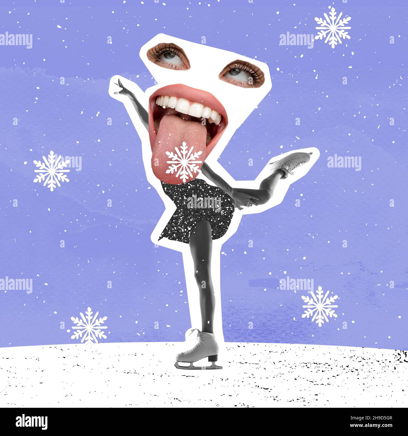 Contemporary art collage. Inspiration, idea, magazine style. Young girl ...