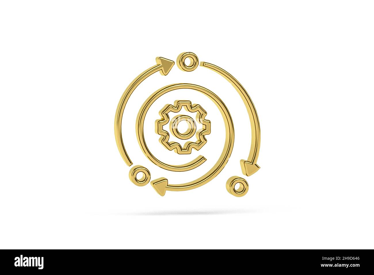 Golden 3d business strategy icon isolated on white background - 3d ...