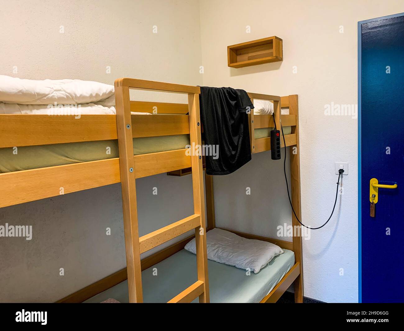 Sleeping room in a Youth Hostel, Swiss Stock Photo - Alamy