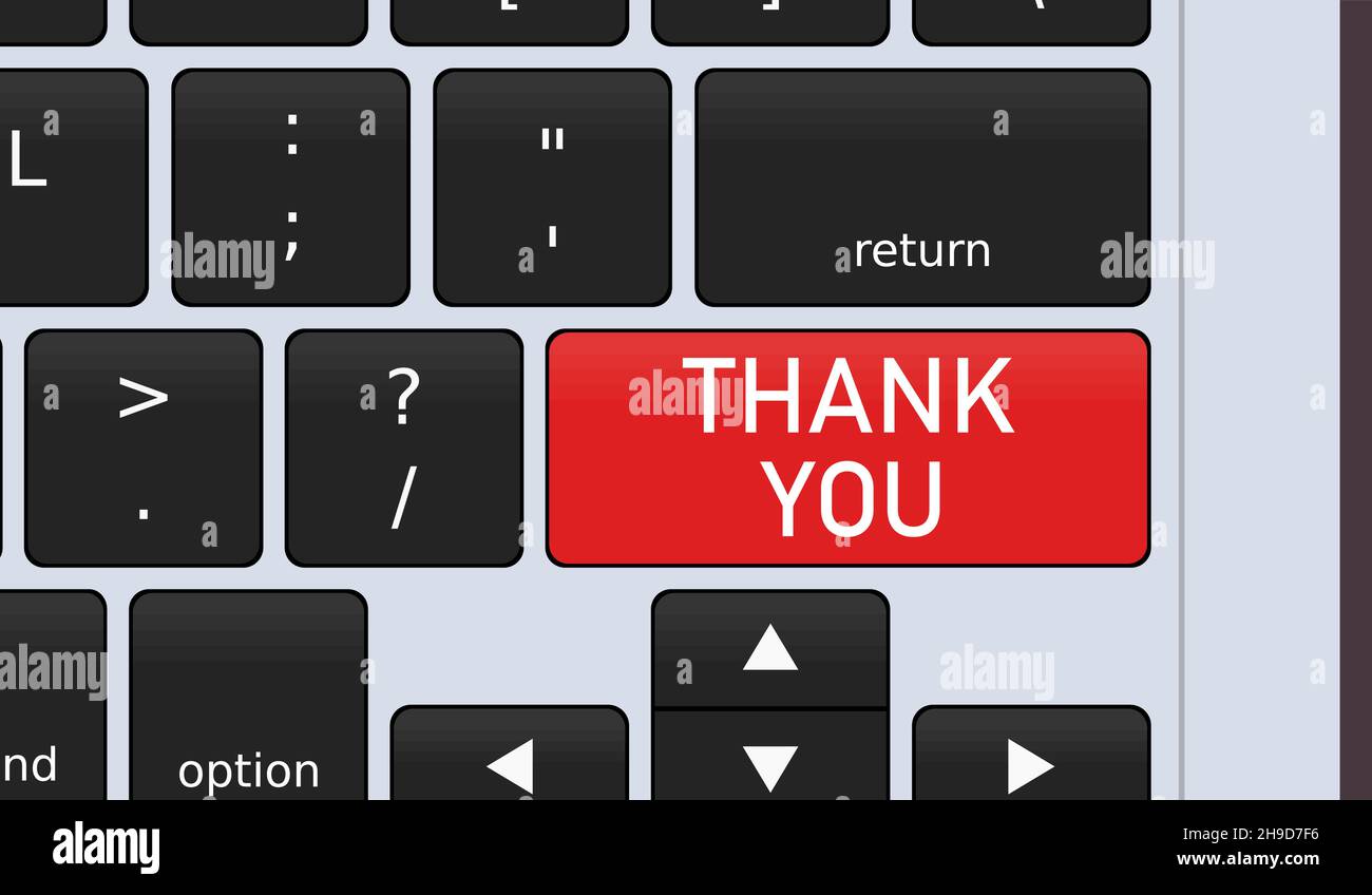 Thank you key on laptop keyboard. Concept vector illustration Stock Vector Image & Art - Alamy
