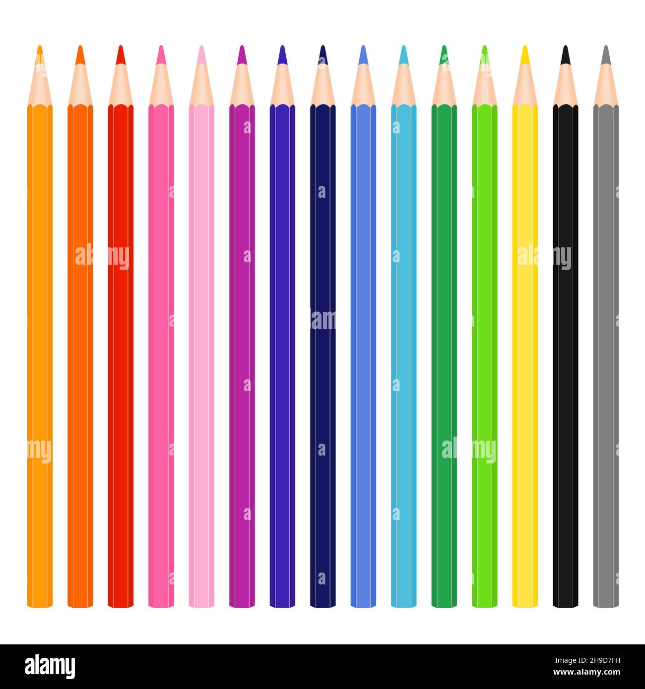 Colored pencils or crayons vector set. Colorful crayon collection Stock ...