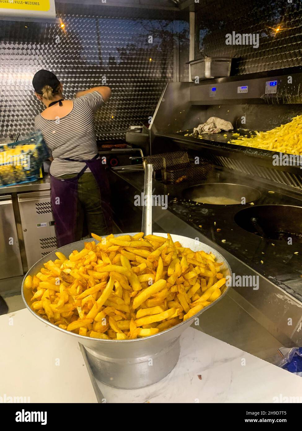 French fries stall, Charleville-Mézières, Ardennes, Grand-Est Region ...