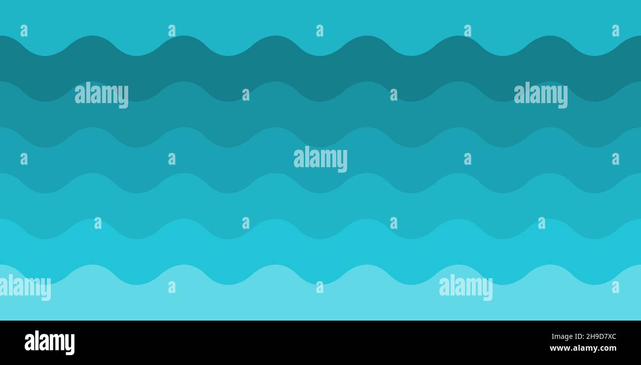 Abstract sea waves vector. Repeat sea water pattern. Horizontally ...