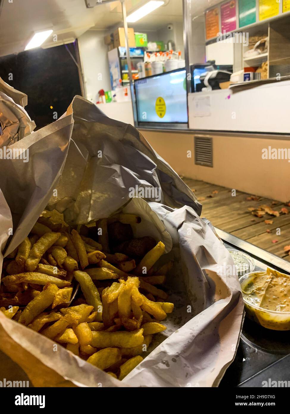 French fries stall, Charleville-Mézières, Ardennes, Grand-Est Region ...