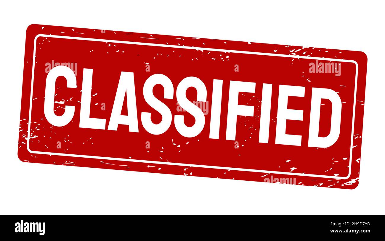 Classified red rubber stamp. Vector stamp illustration Stock Vector ...