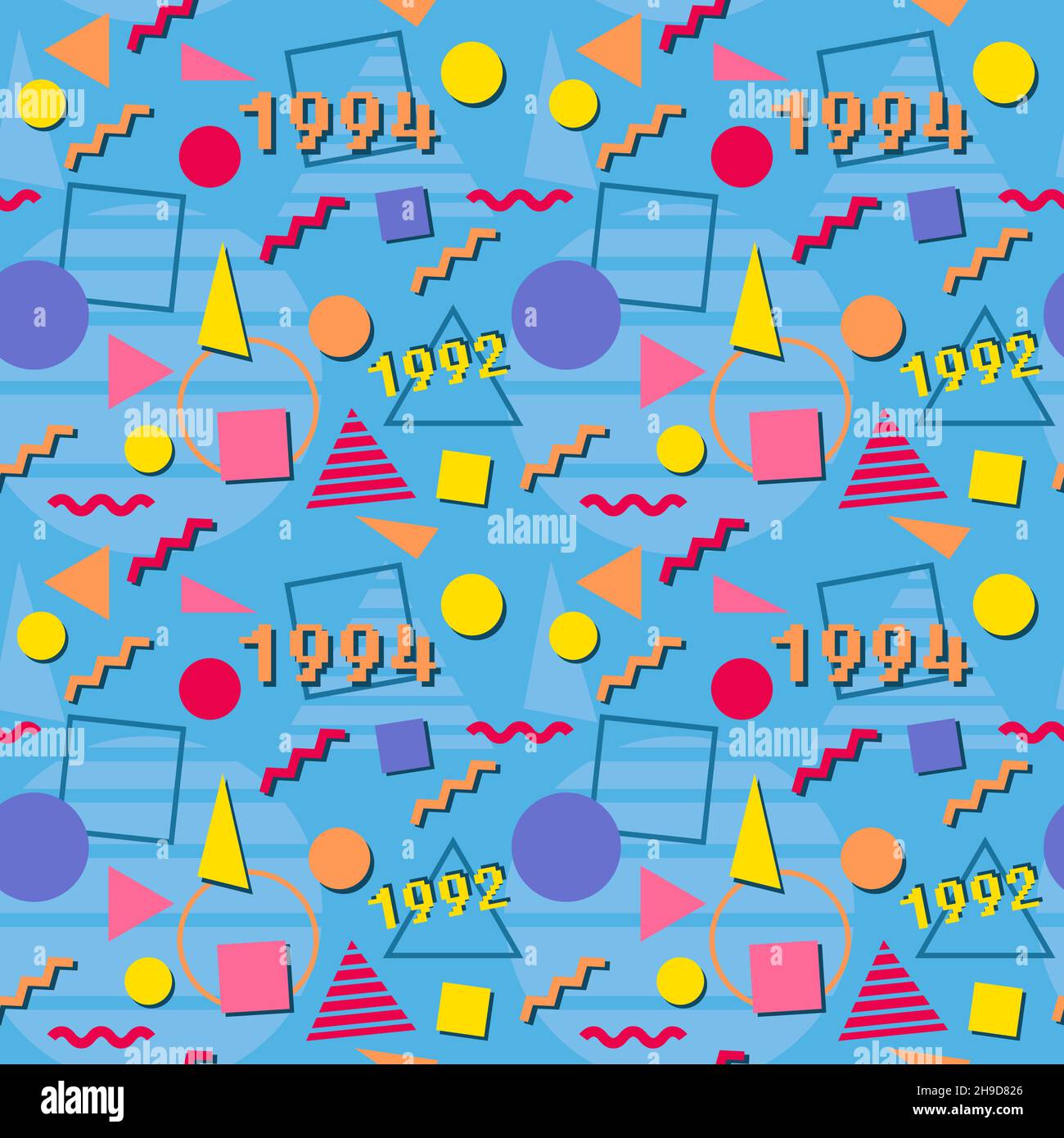 Memphis seamless pattern. Retro 90s fashion print. 1990s cool vector ...