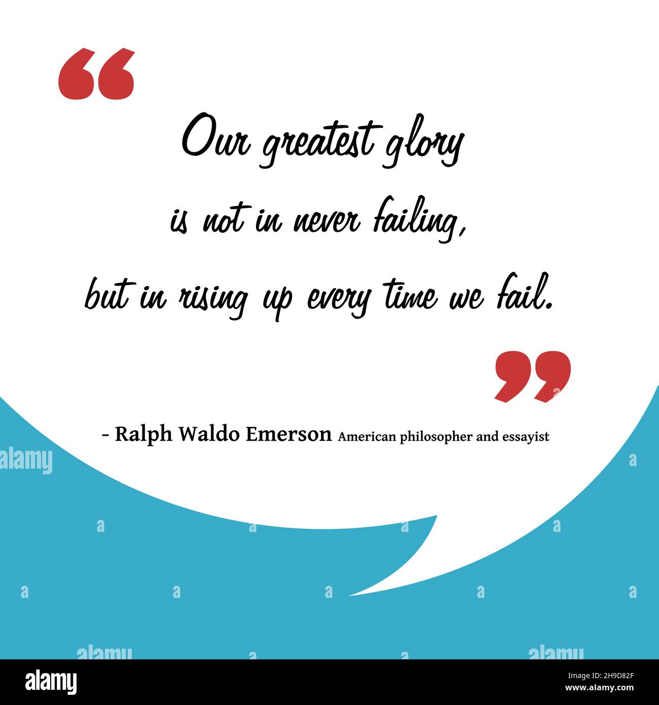 Raising up after failures. Motivational quote sign for social media ...