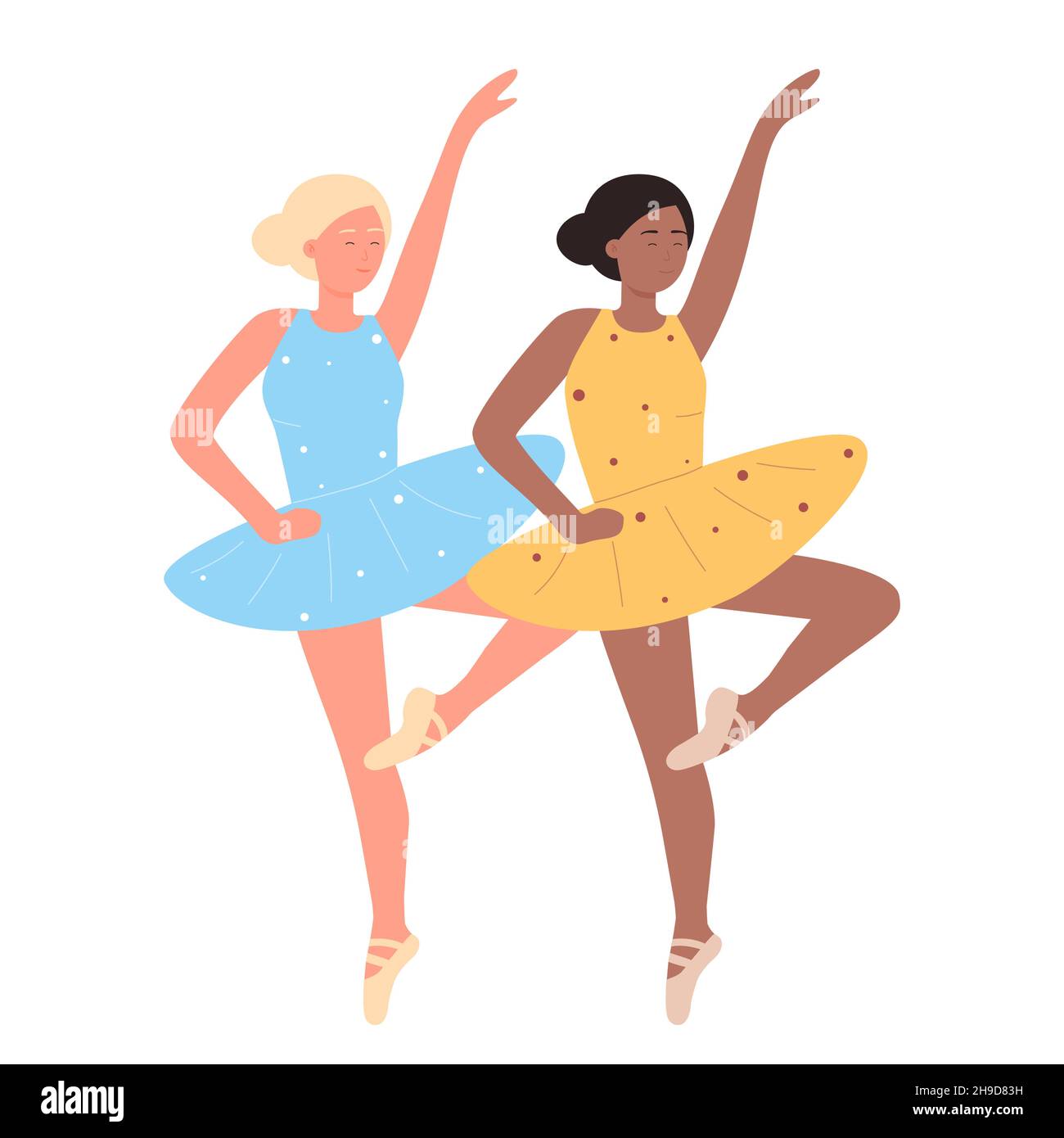 Ballet female students of artistic classical dance. Ballerina doing ...