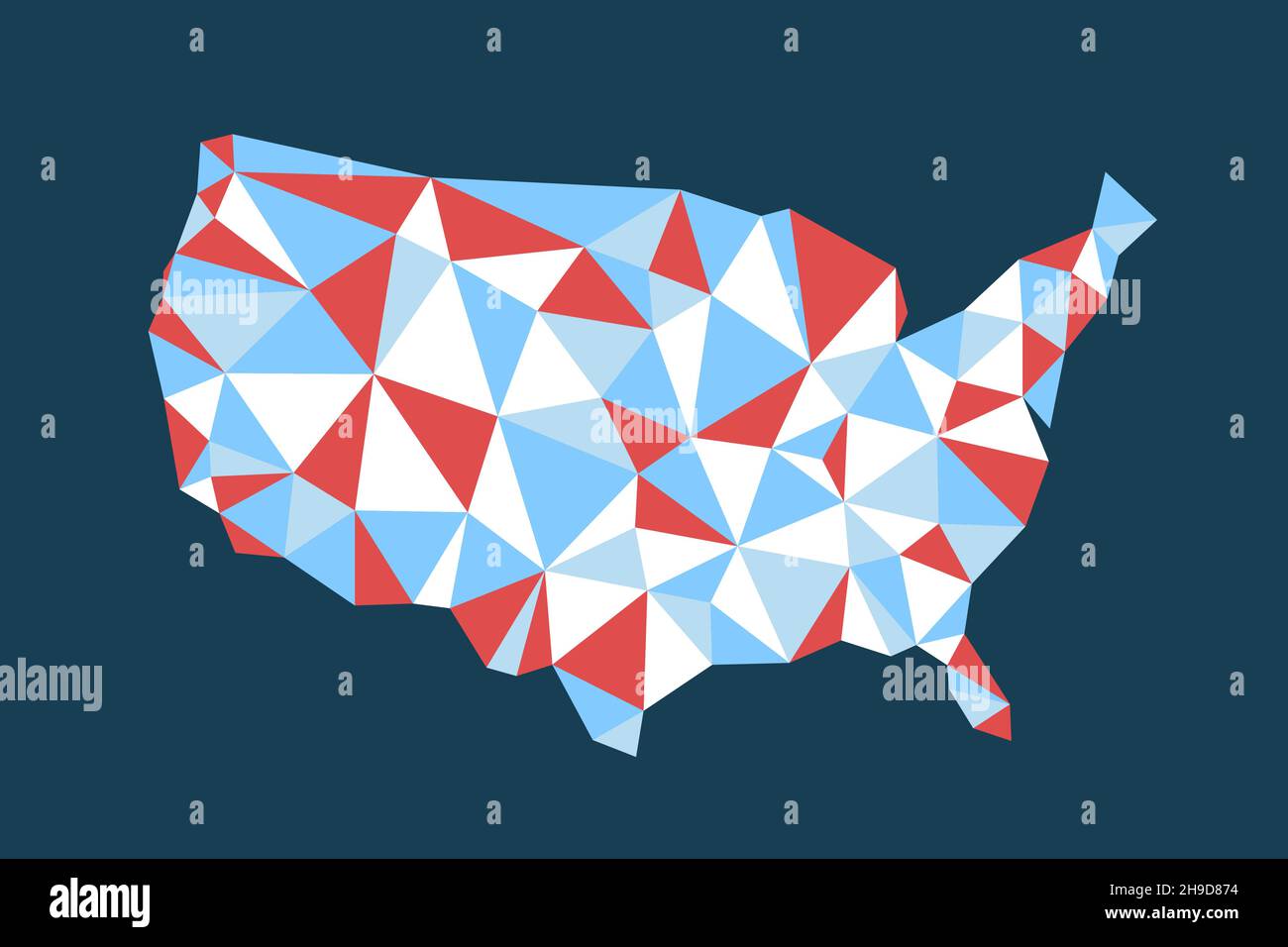 USA map polygonal vector. Cool modern stylized US map illustration ...
