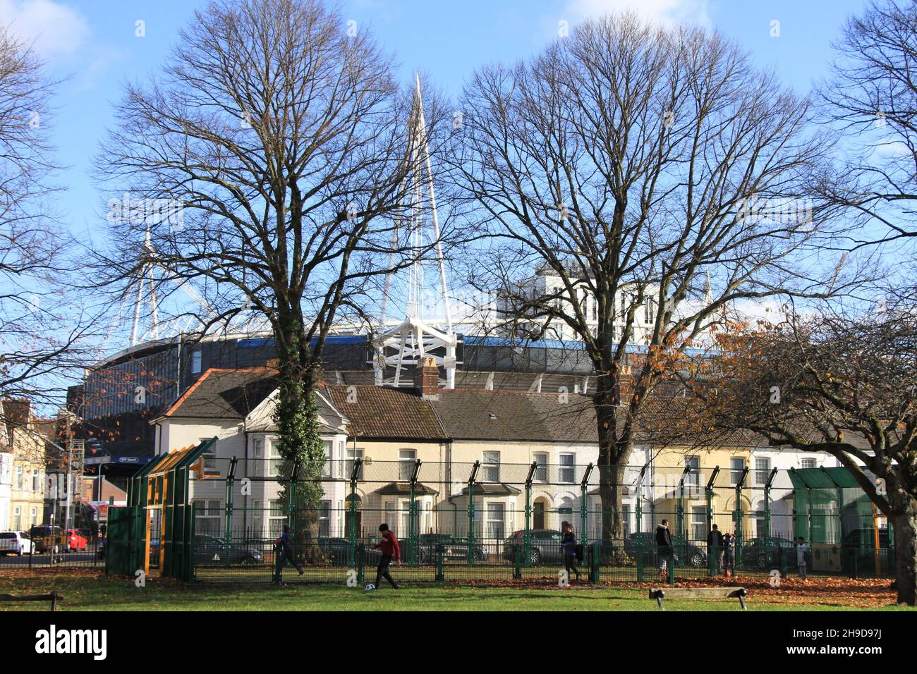 Streets surrounding the principality stadium hi-res stock photography ...