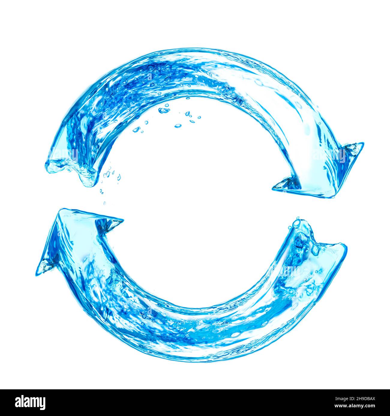Circle arrow arrows clean sign made of water Stock Photo - Alamy