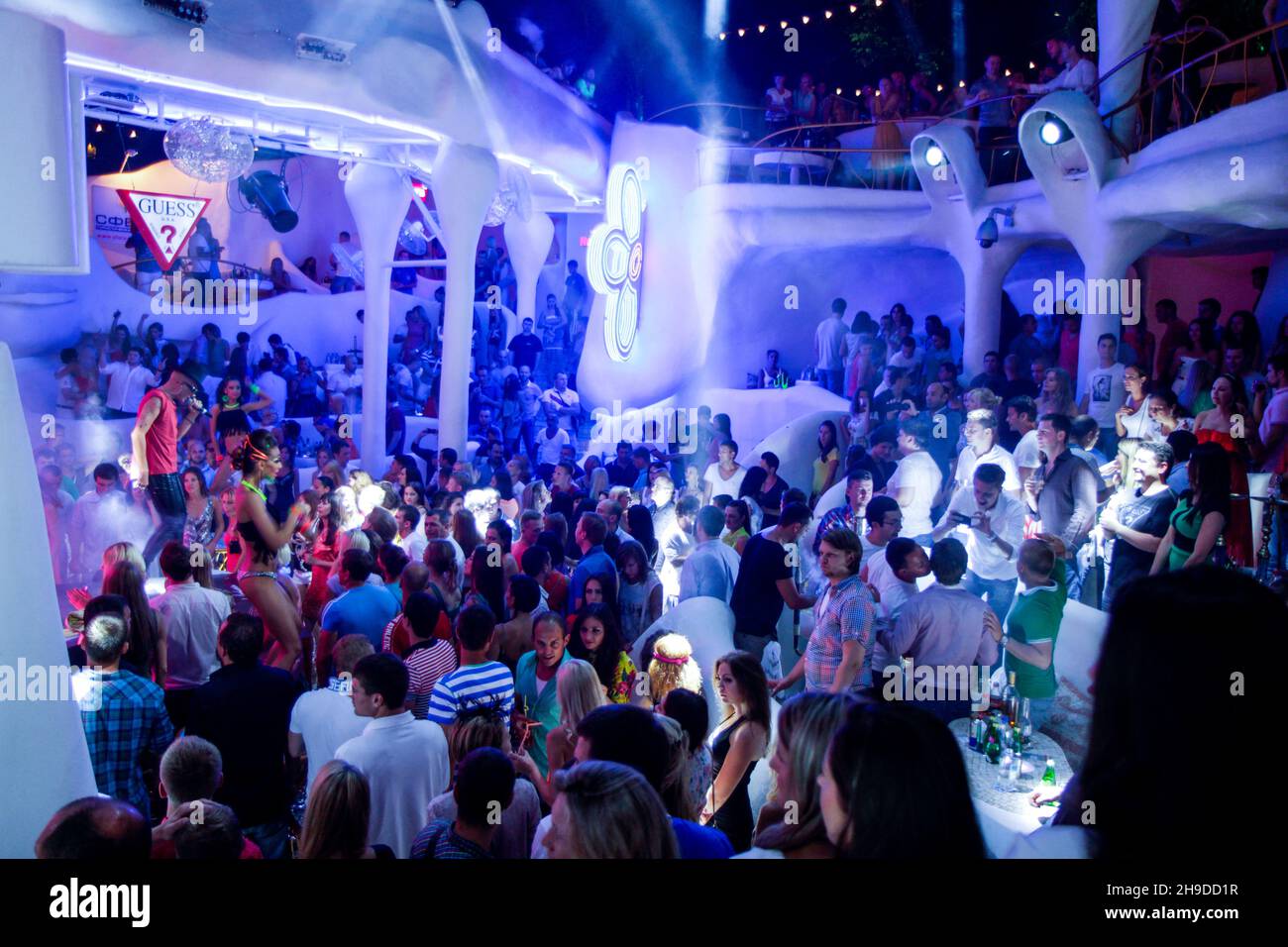 Odessa, Ukraine June 28, 2013: Night club dj party people enjoy of ...