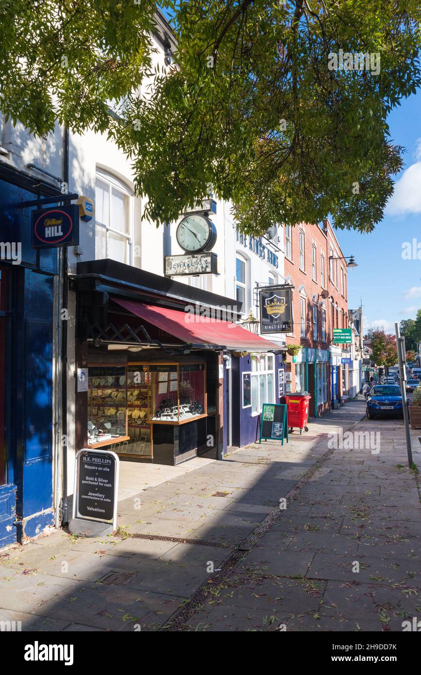 Row of shops in Gloucester Road, Ross-on-Wye, Herefordshire Stock Photo ...