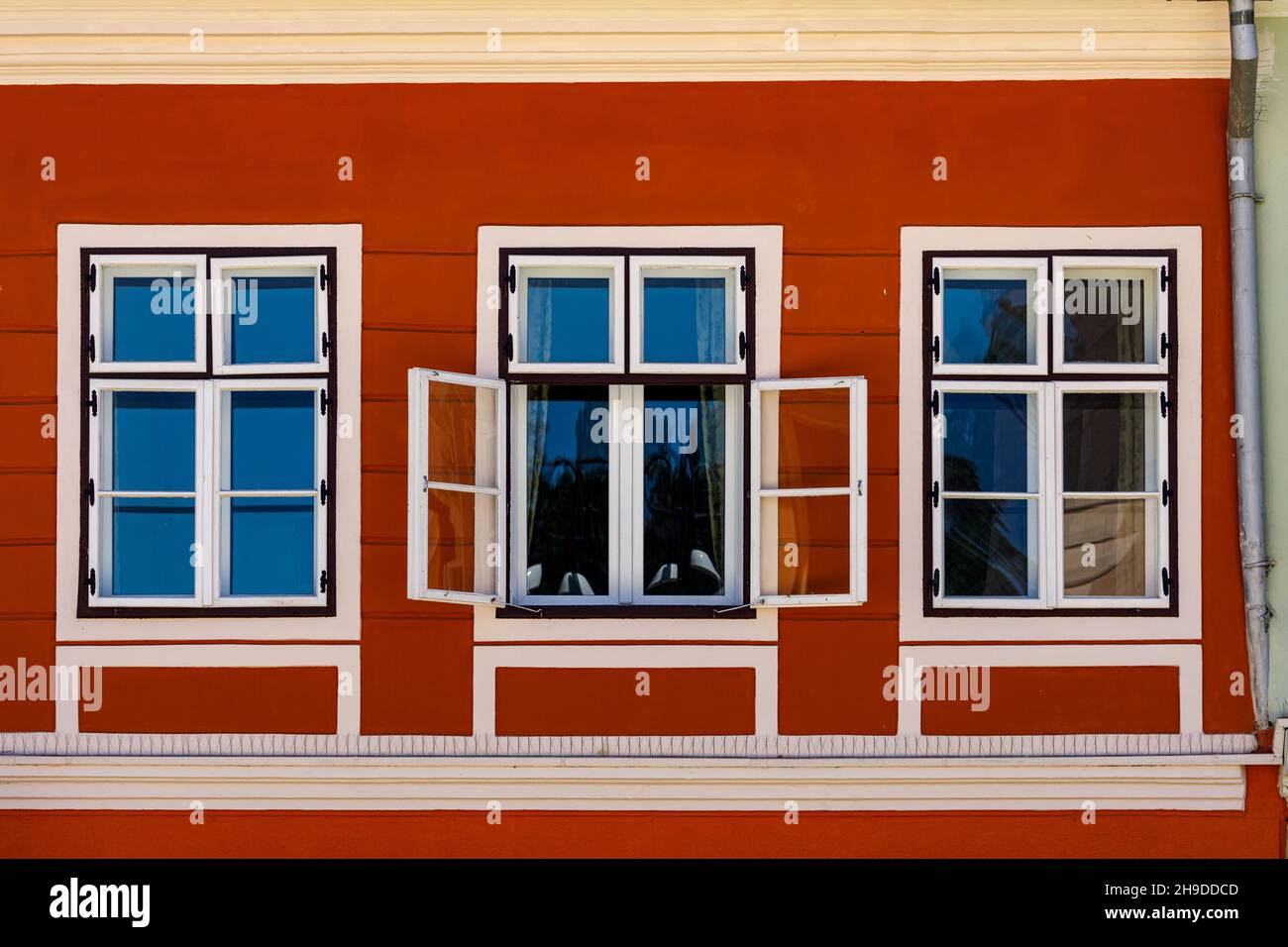 old windows in the building Stock Photo - Alamy