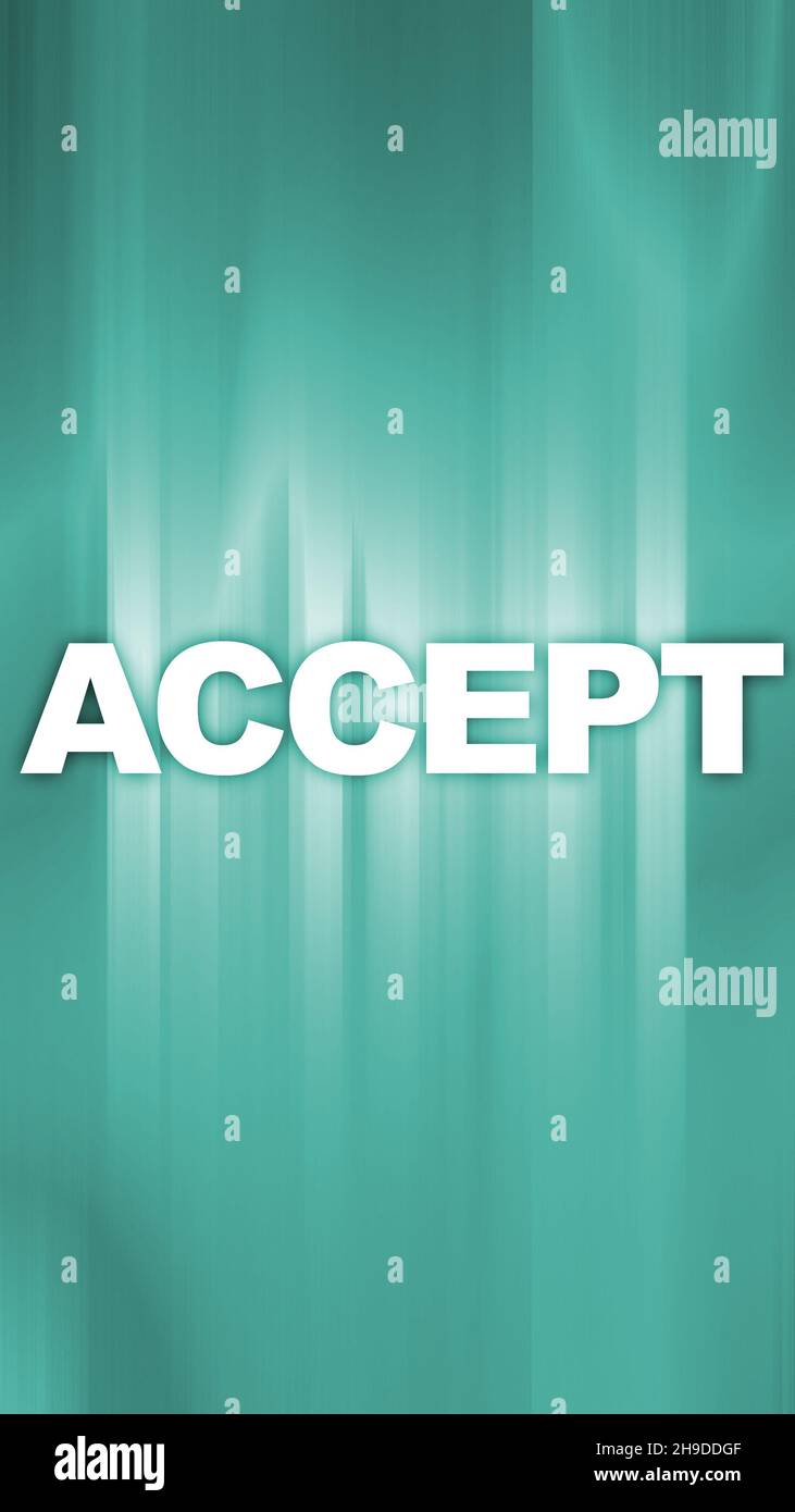 Accept word on abstract fast motion colorful background. Agreement ...