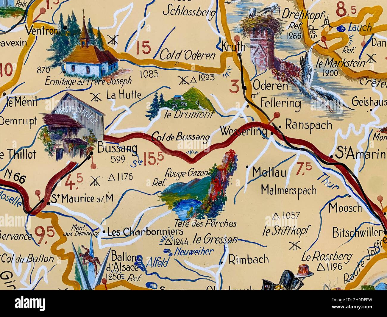 Vosges map hi-res stock photography and images - Alamy