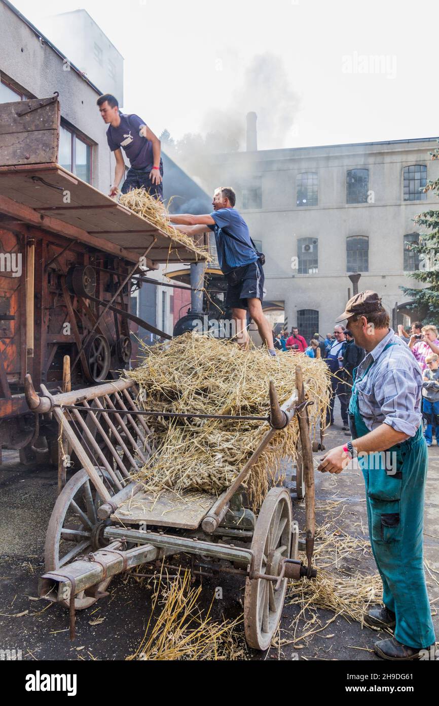 Old wooden thresher hi-res stock photography and images - Alamy