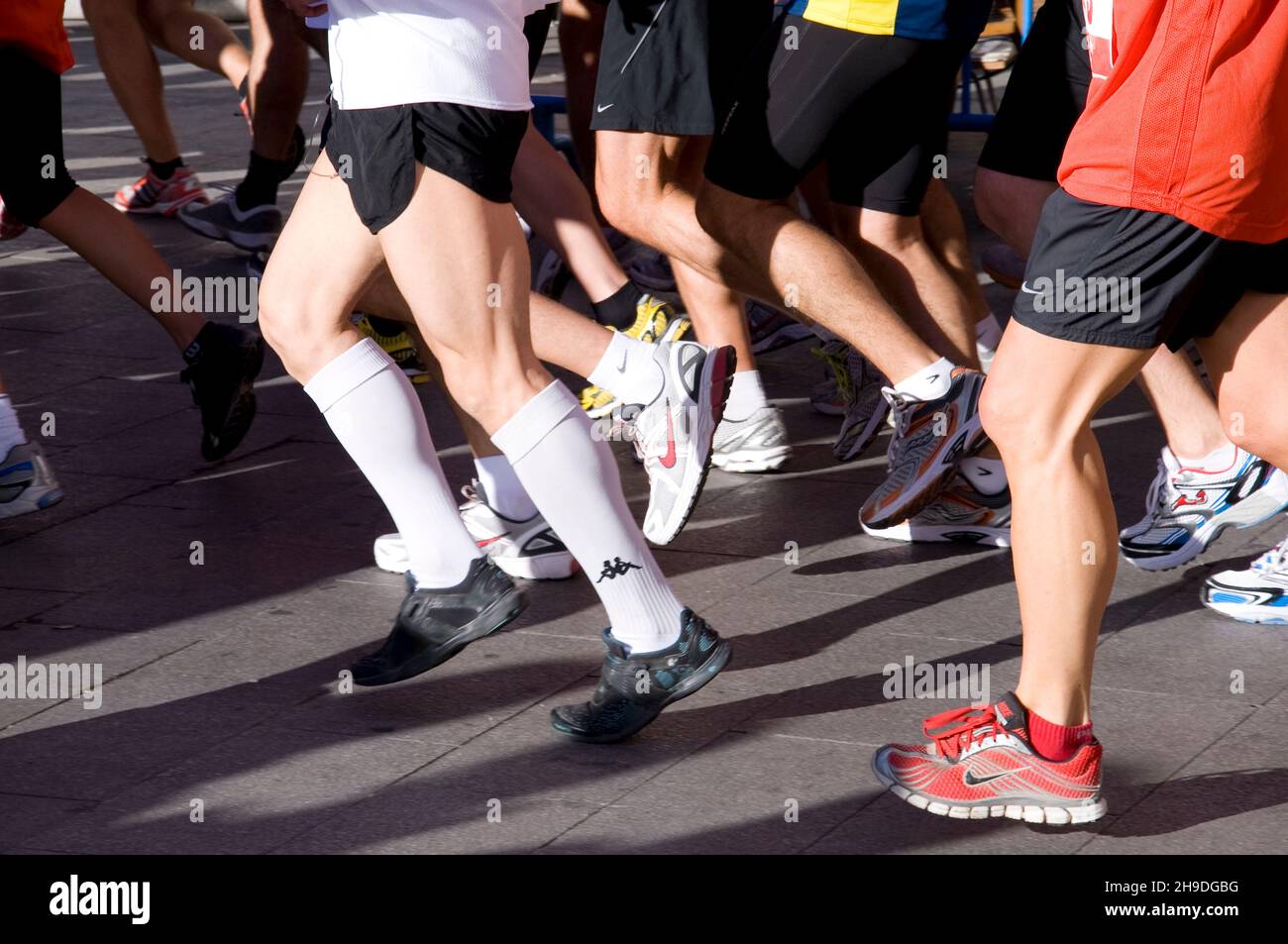 Marathon runners in Madrid Spain Stock Photo - Alamy