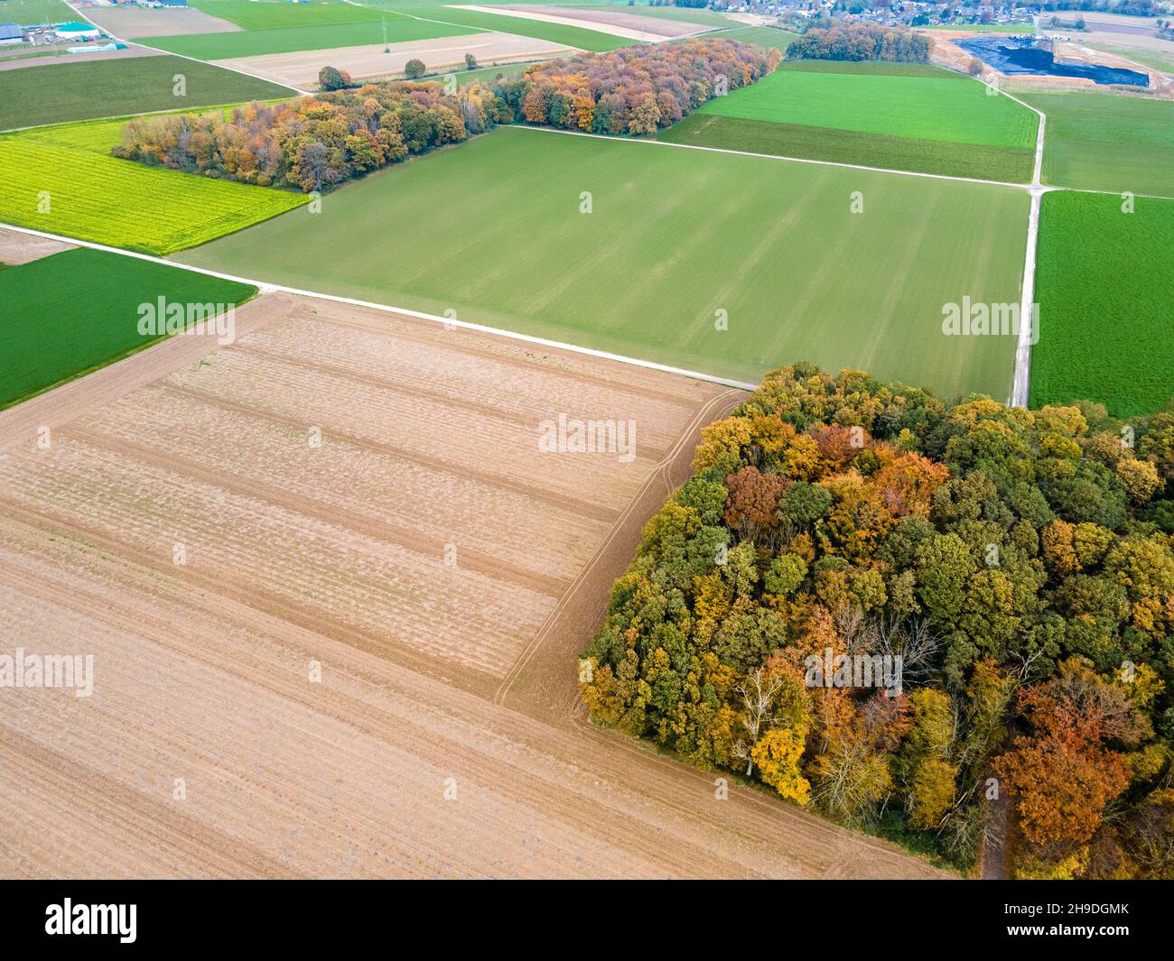 Aerial photo of Farmland. farm fields Stock Photo - Alamy