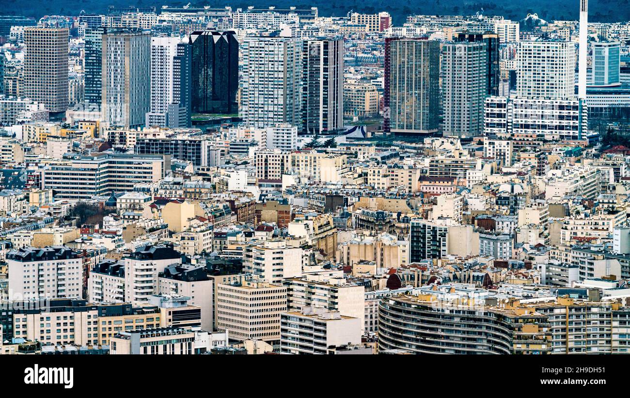 Aerial panoramic view of Paris city center Stock Photo - Alamy