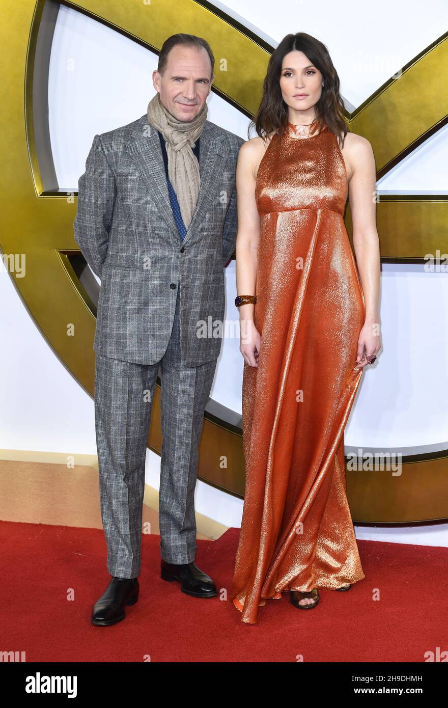 December 6th, 2021. London, UK. Gemma Arterton and Ralph Fiennes ...